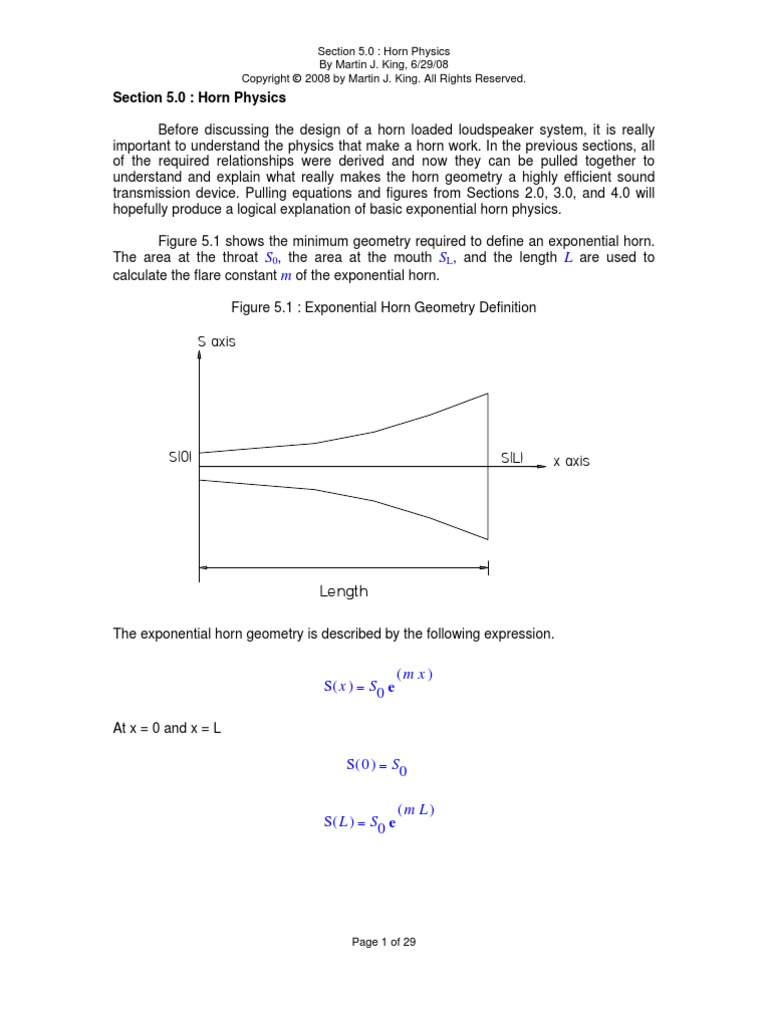 Horn Physics | PDF | Transmission Line | Resonance