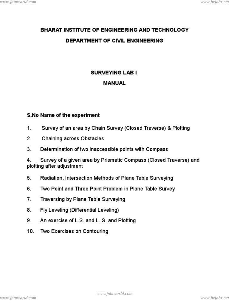 Surveying Lab I Manual | PDF | Surveying | Compass
