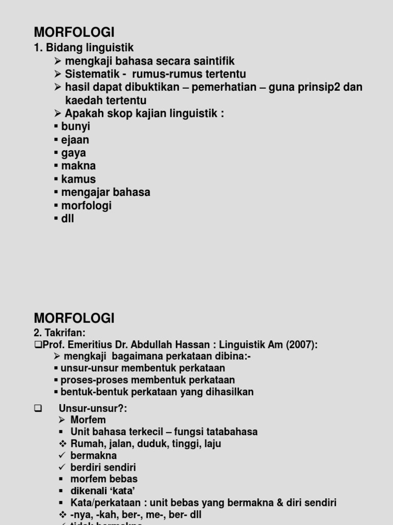 Morfem, Morf, Alomorf | PDF