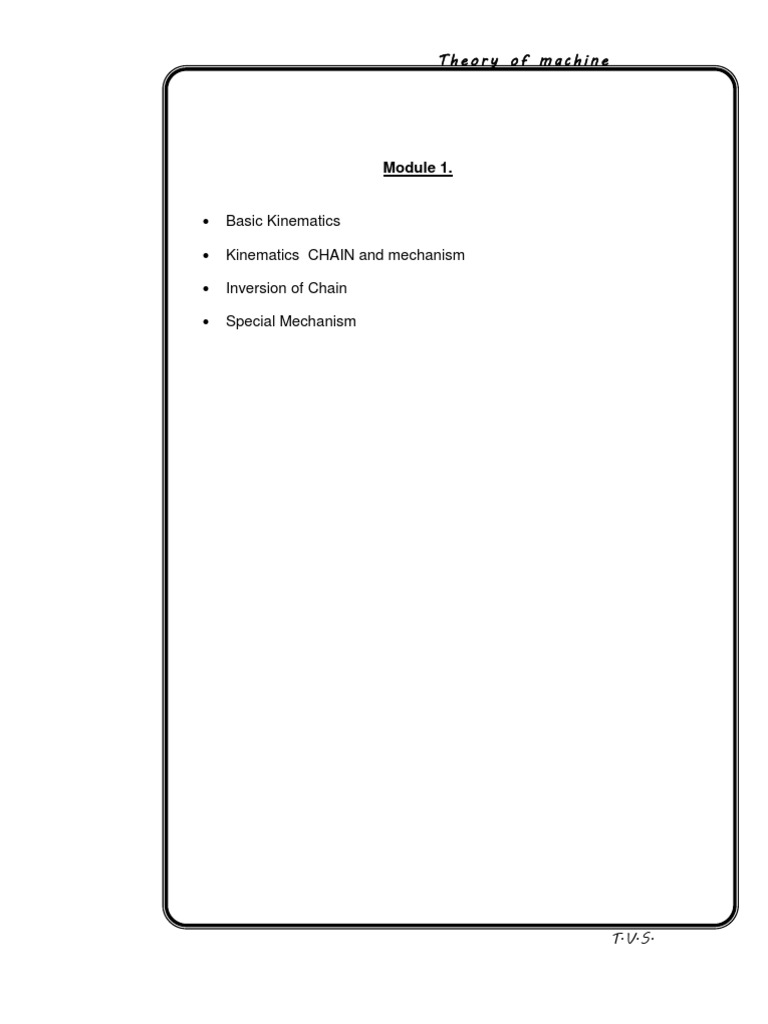 Theory of Machine | PDF | Machine (Mechanical) | Kinematics