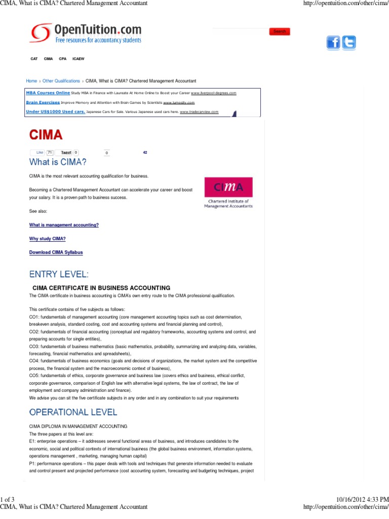 Cima | PDF | Management Accounting | Accounting