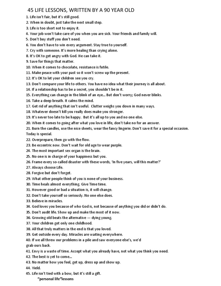 45 Life Lessons | PDF