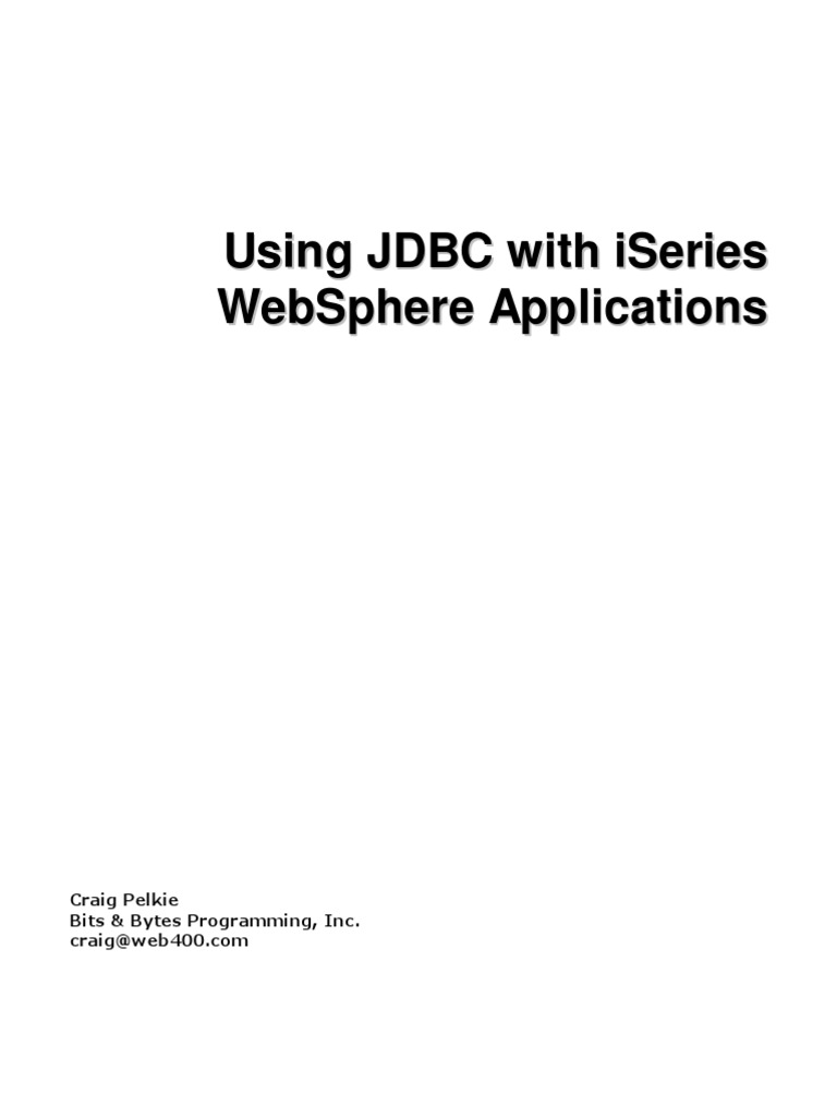 Using JDBC With Iseries | PDF | Ibm System I | Java (Programming Language)