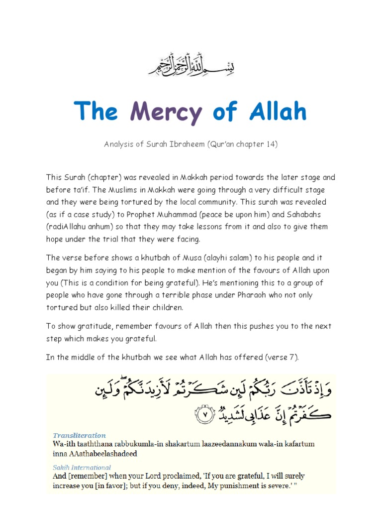 The Mercy of Allah | Surah | Quran