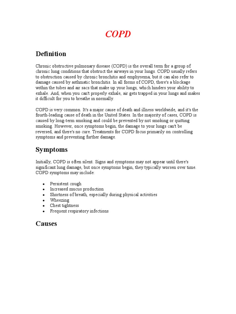 COPD | PDF | Chronic Obstructive Pulmonary Disease | Bronchitis