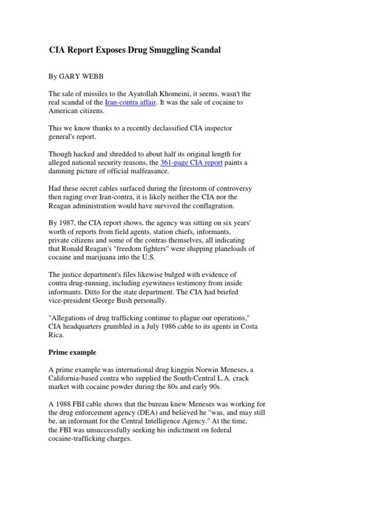 Gary Webb Response To CIA Report | PDF | Contras | Central Intelligence ...