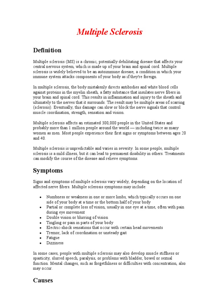 Multiple Sclerosis | Download Free PDF | Multiple Sclerosis | Nerve