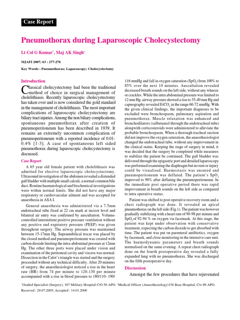 Lap Chole Case Study | PDF | Breathing | Surgery