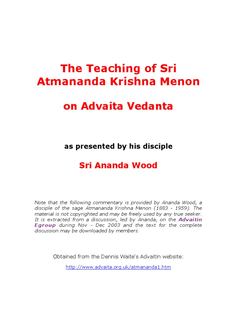 Atmananda | Consciousness | Advaita Vedanta