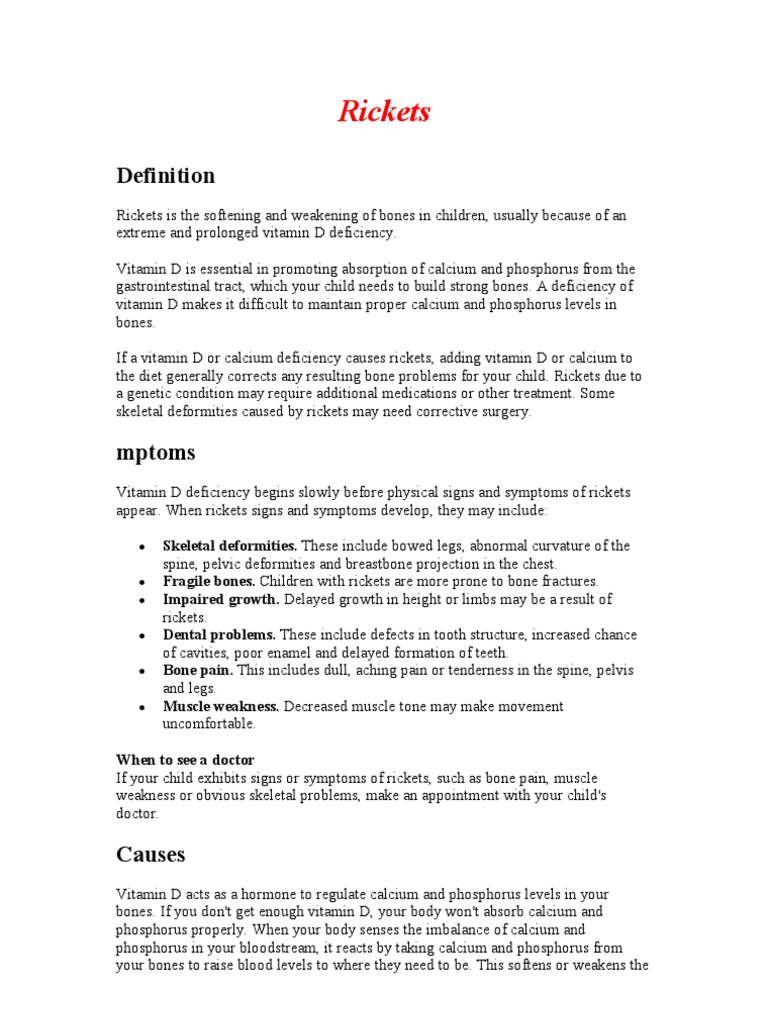 Rickets | PDF | Vitamin D | Vitamin
