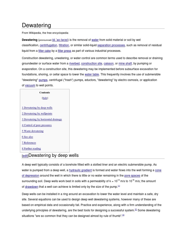 What Are Types of Dewatering | PDF | Transparent Materials | Civil ...