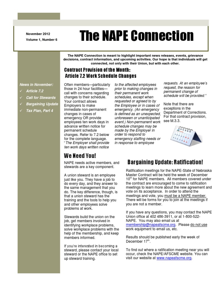 NAPE Connection, November 2012 | PDF | Employment | Taxes