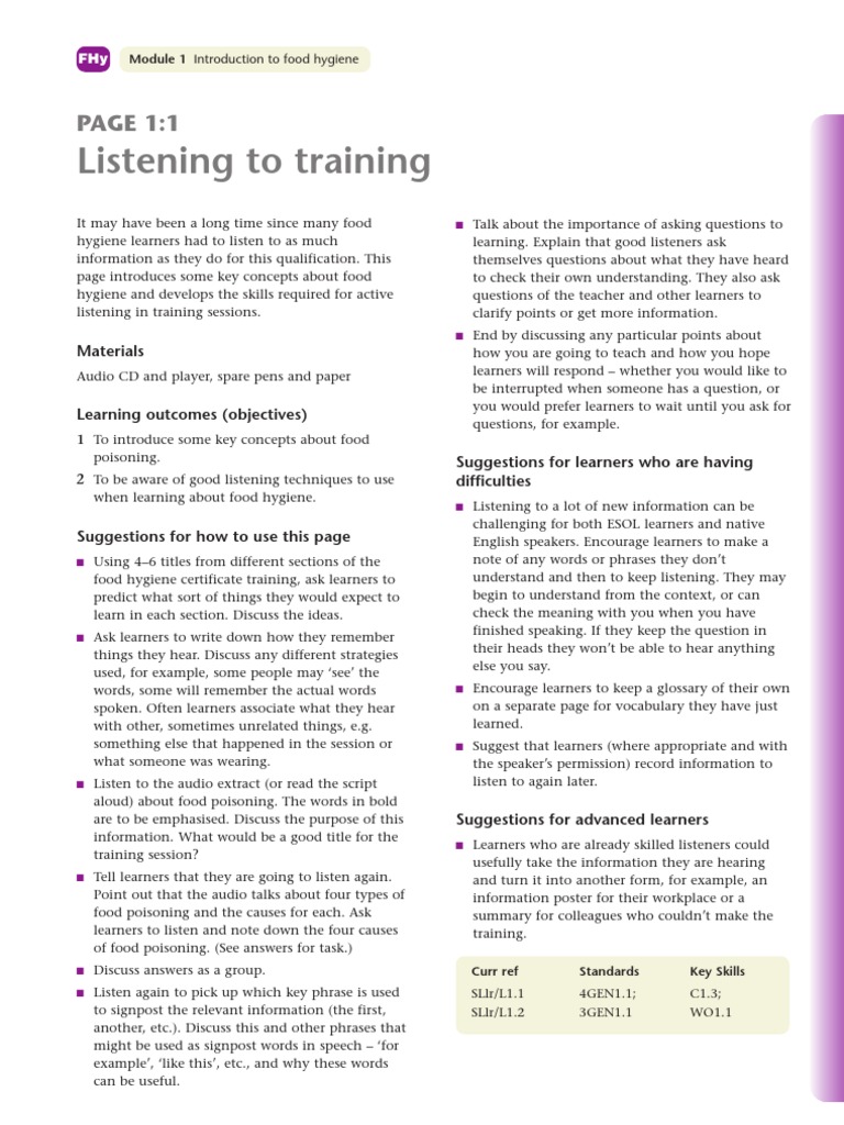 Note-Taking Strategies for Food Hygiene Training | PDF | Foodborne ...