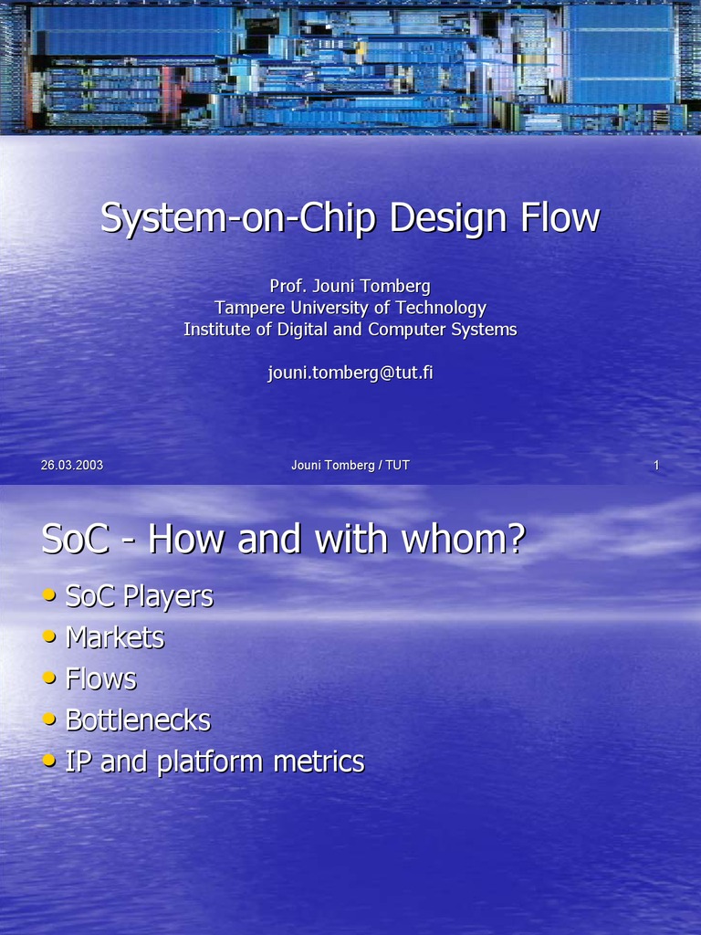 SoC Design Flow | Download Free PDF | System On A Chip | Computer ...