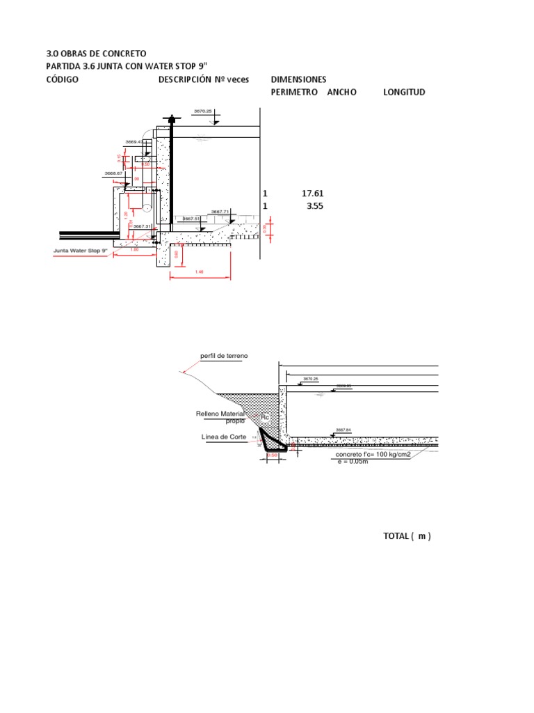 Junta Water Stop 9" en Concreto | PDF