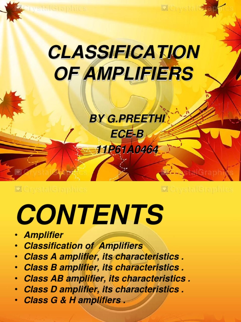 Amplifier Classifications Explained | PDF | Amplifier | Manufactured Goods