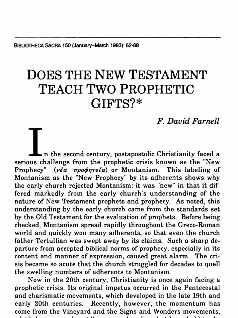 Does the New Testament Teach Two Prophetic Gifts | Prophecy | New Testament