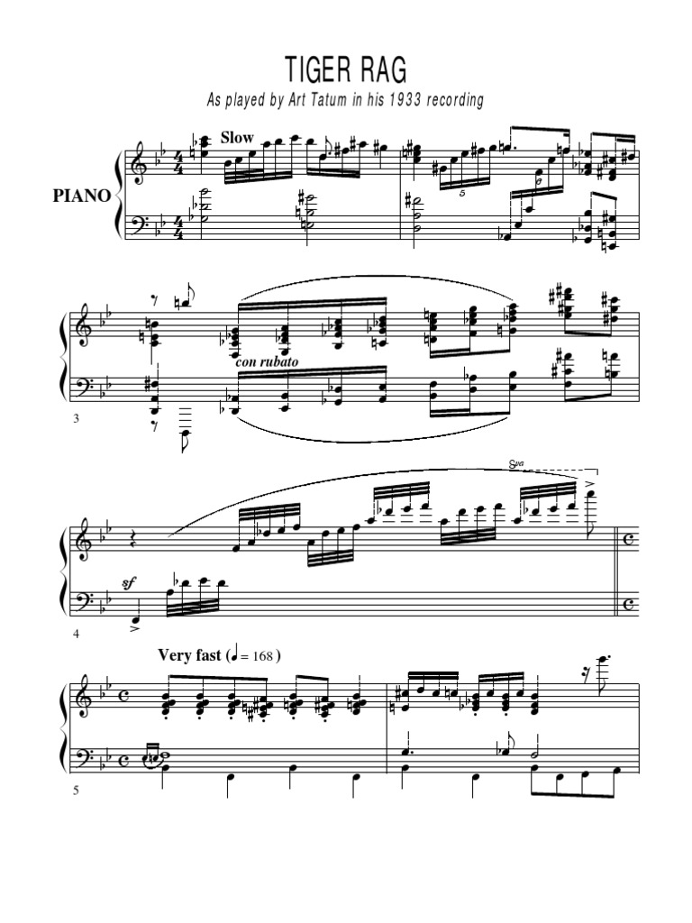 Art Tatum - Tiger Rag (Piano) | PDF