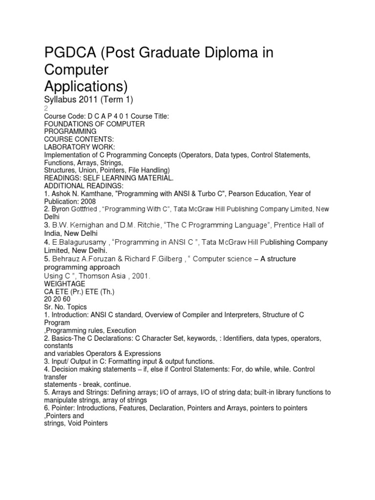 Pgdca Pdf Class Computer Programming Constructor Object Oriented Programming 
