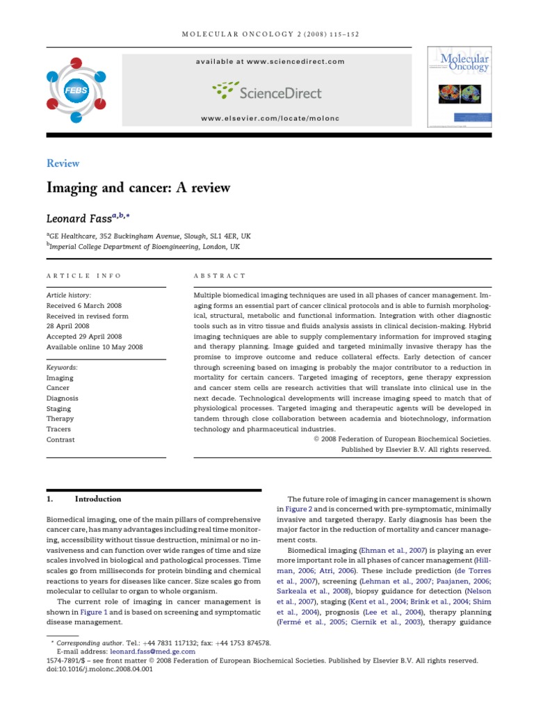 Review of Cancer Research Article From Sciencedirect | Download Free ...