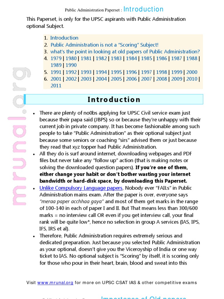 UPSC Public Administration Papers 1979 | PDF | Employment | Public ...