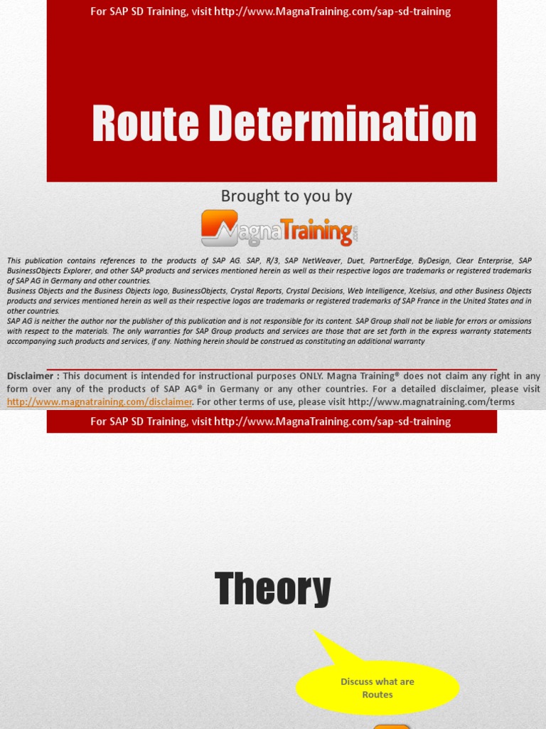 SAP Route Determination | PDF | Trademark | Government Information