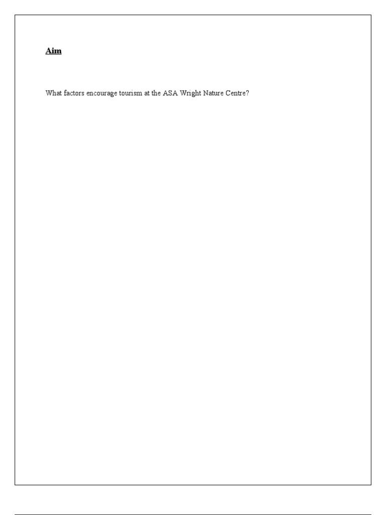 Geography SBA CAPE | PDF | Tourism | Fee