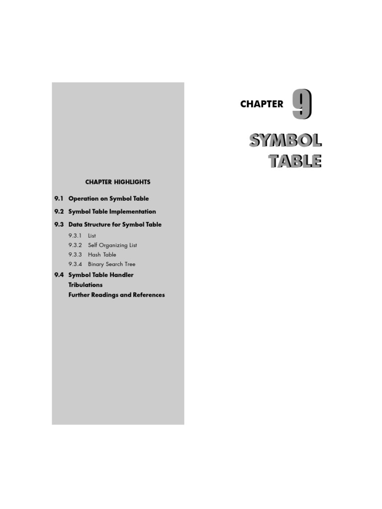 Symbol Table | Download Free PDF | Array Data Structure | Data Type