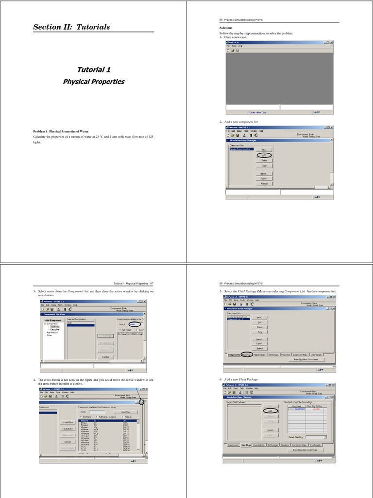 HYSYS Tutorial | PDF | Spreadsheet | Pressure