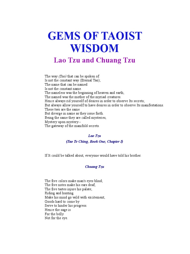 13170942 Gems of Taoist Wisdom | Laozi | Tao