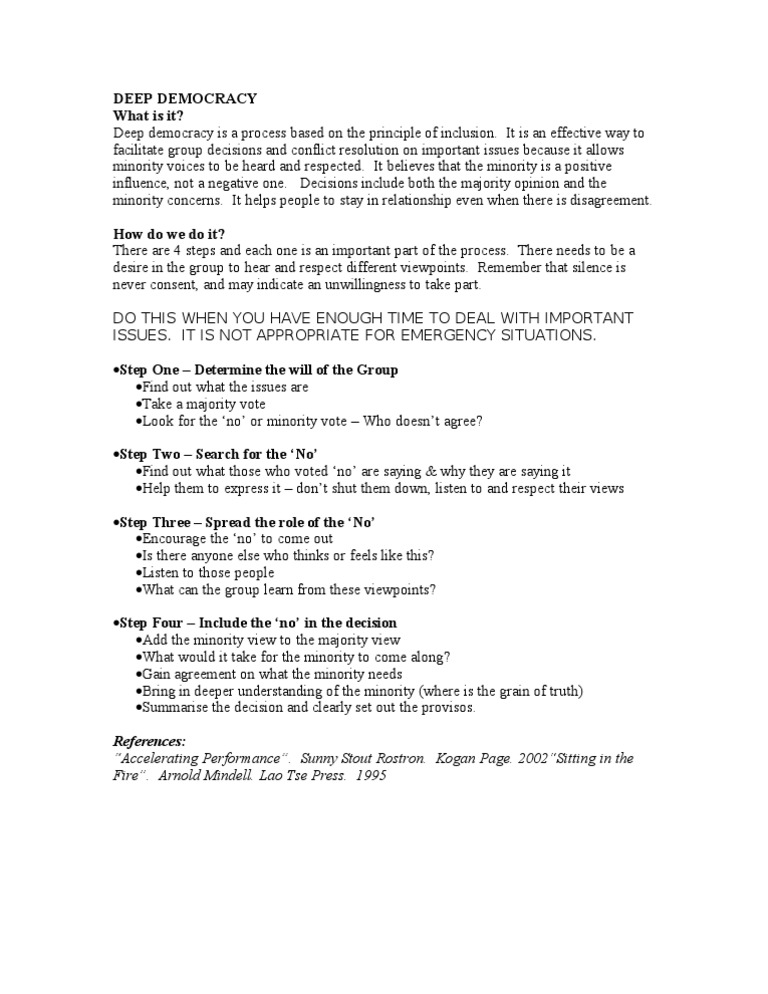 Deep Democracy | PDF