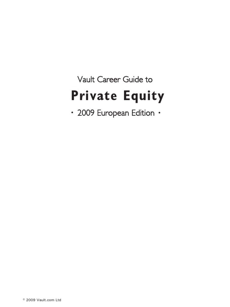 Vault Guide To Private Equity | PDF | Private Equity | Hedge Fund