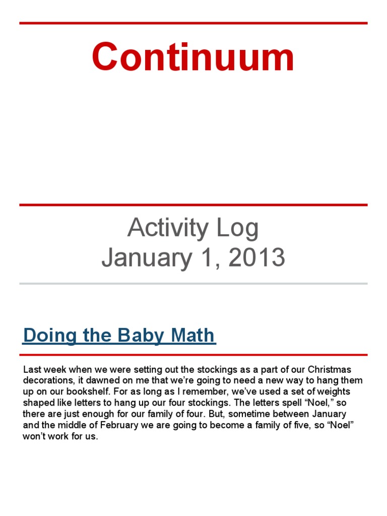 Continuum Log - December 29, 2012 | PDF | Christmas | Apple Inc.