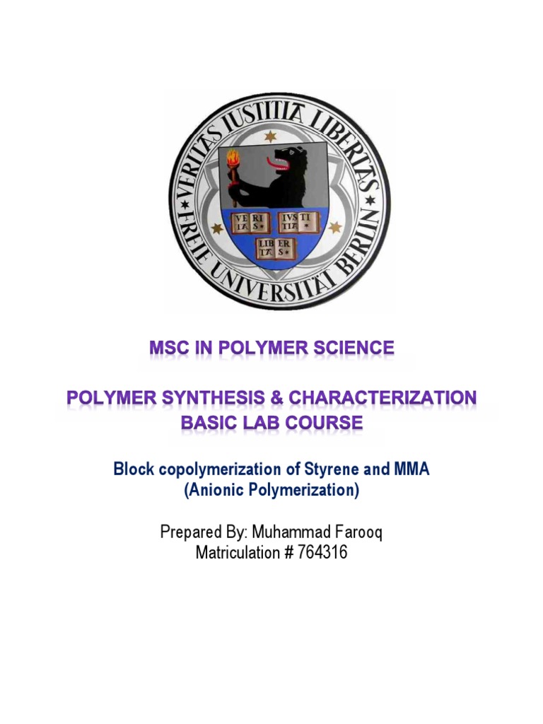 Anionic Polymerization | PDF | Polymerization | Copolymer