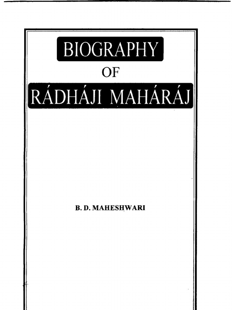 Biography of Radhaji Maharaj | PDF