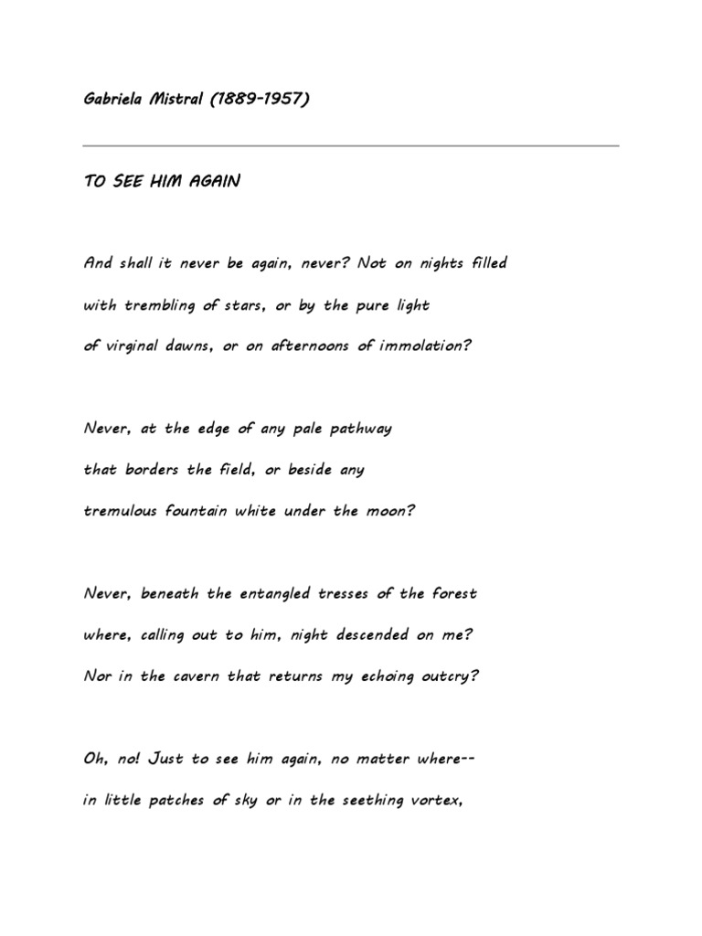 Gabriela Mistral Poems | PDF | Nature