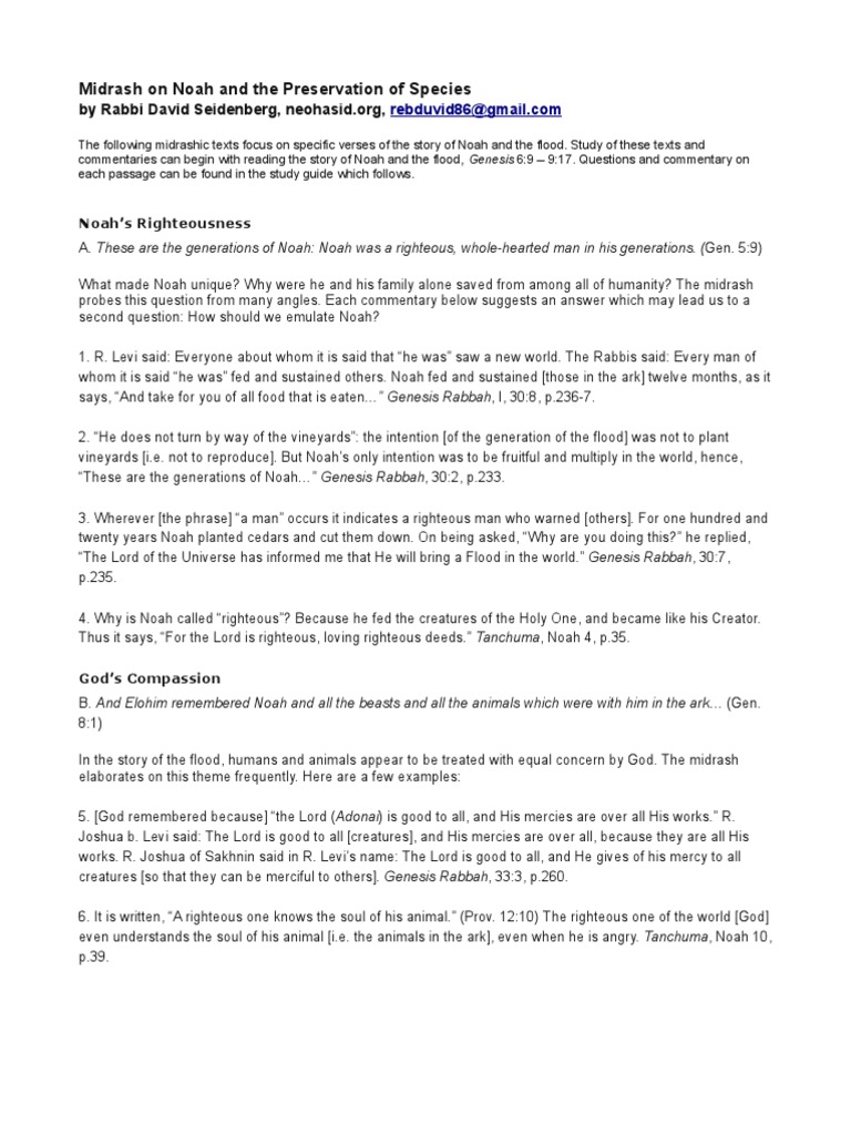 Midrash Noah | PDF | Genesis Flood Narrative | Noah