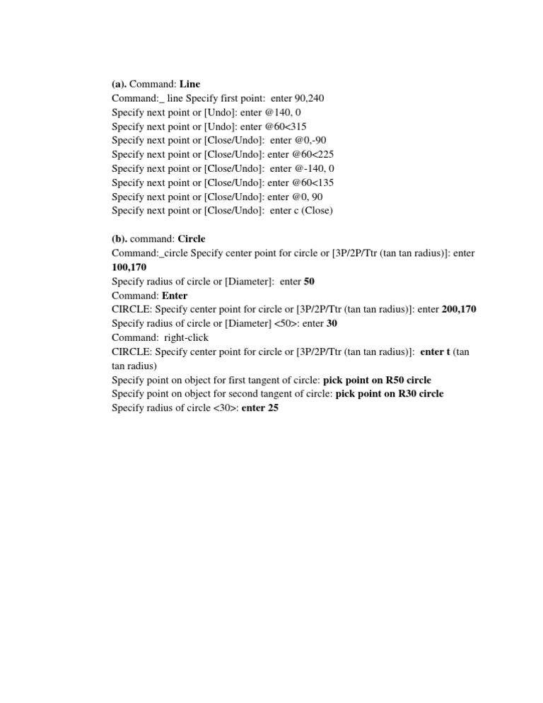 Command Line Drawing Instructions | PDF