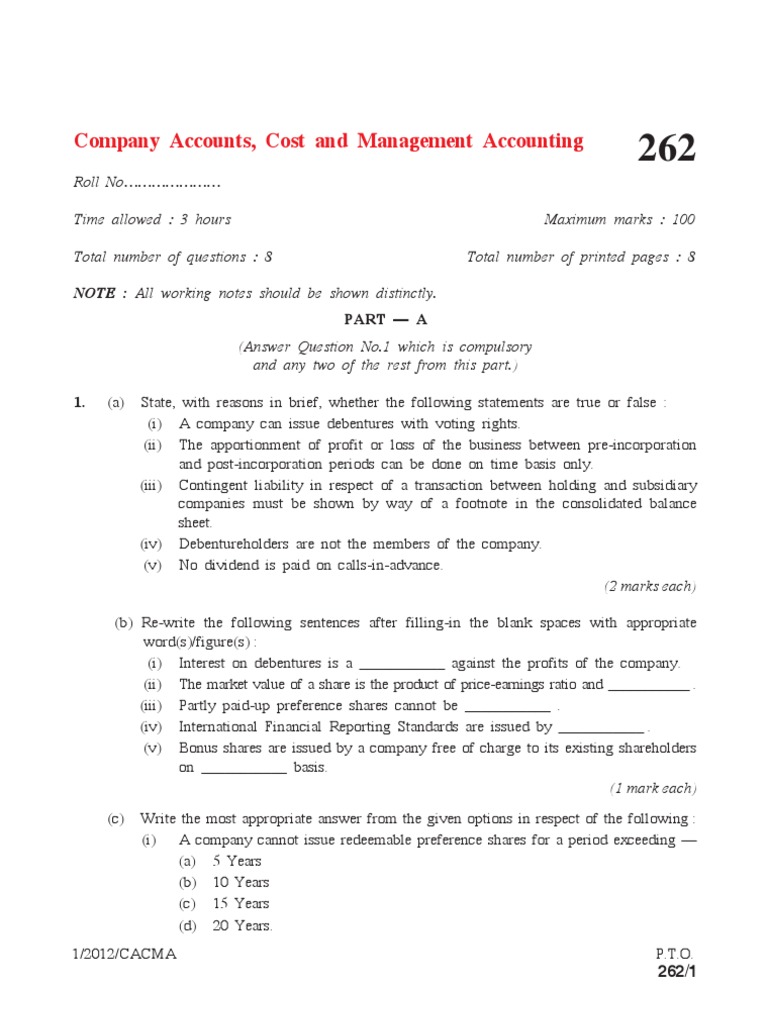 Company Secretary Papers | Download Free PDF | Dividend | Balance Sheet