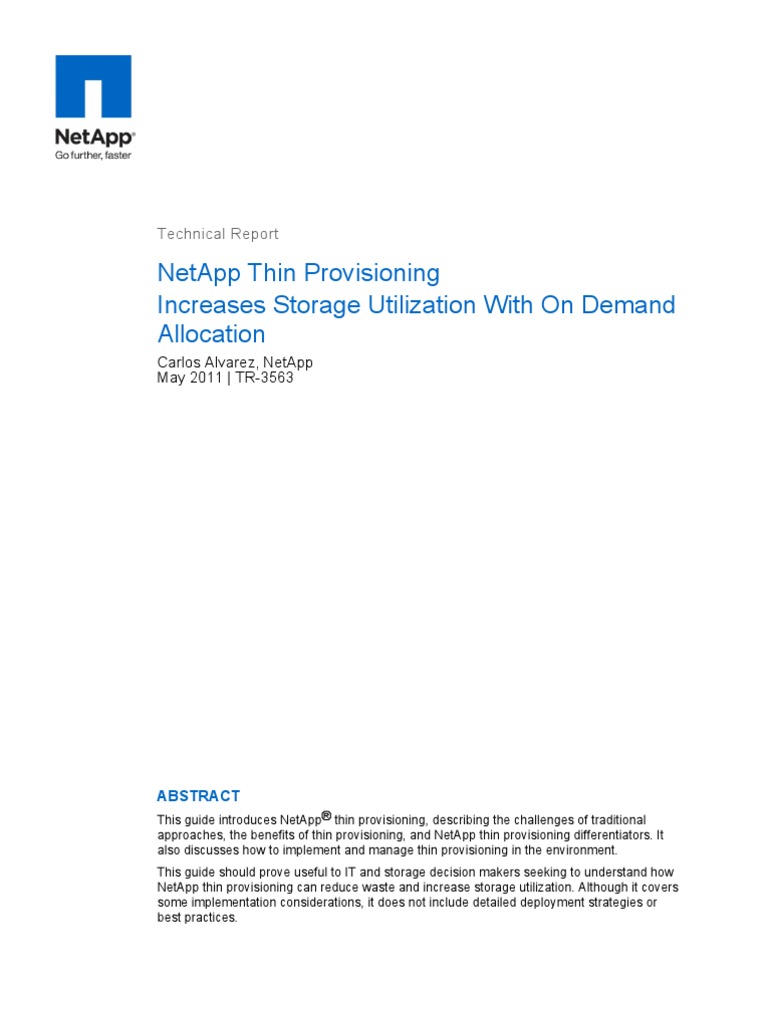 Thin Provisioning For Nas Pdf Provisioning Computer Data Storage