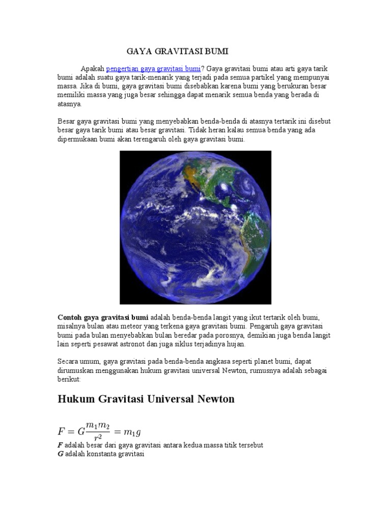 Gaya Gravitasi Bumi | PDF | Sains & Matematika