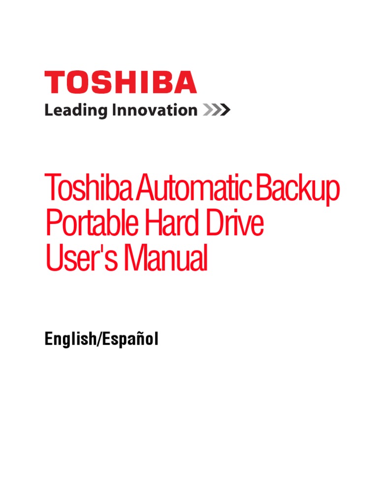 Toshiba 1TB External Hard Drive User's Manual | PDF | Areas Of Computer ...