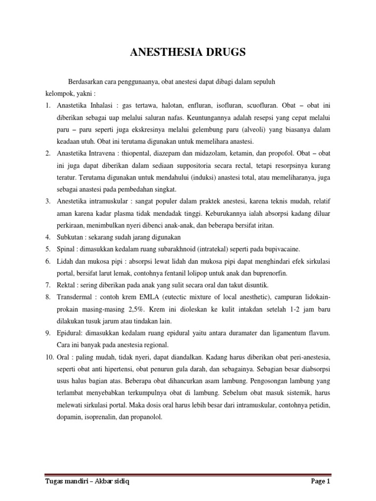 Obat Anastesi | PDF | Pengembangan Diri