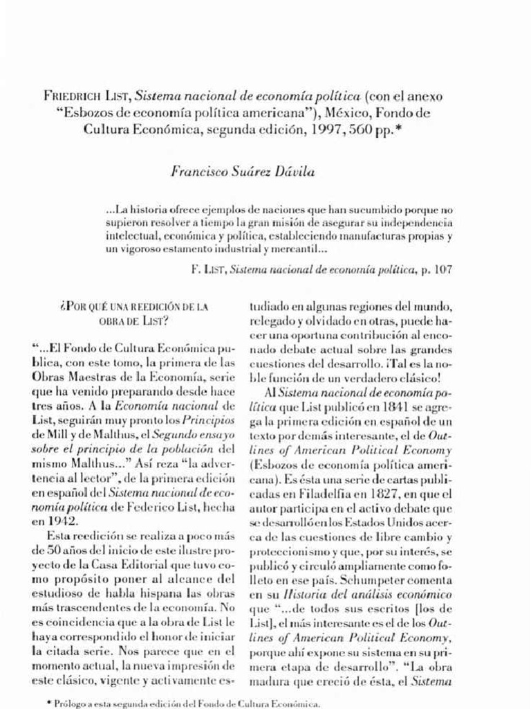Friedrich List y el proteccionismo económico | PDF | Historia del ...
