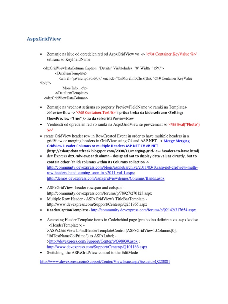 Aspx Grid View | PDF
