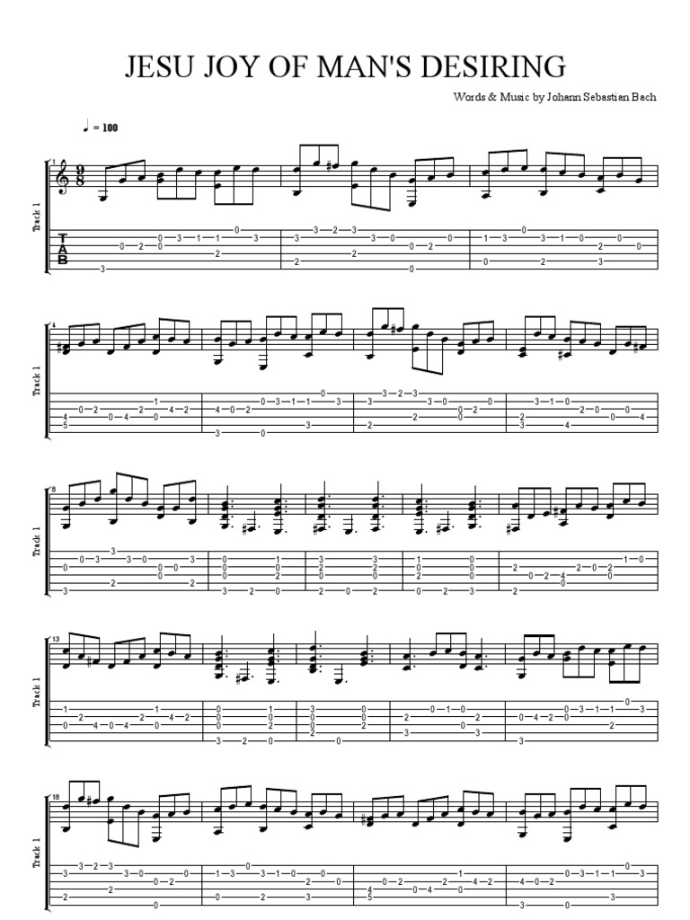 Bach, Johann Sebastian - Jesu, Joy of Man 'S Desiring, BWV 147 | PDF ...