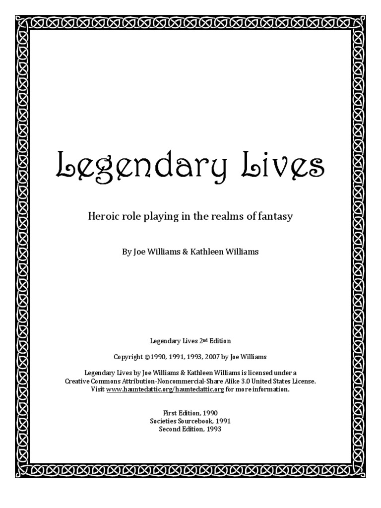 Legendary Lives | PDF | Dice | Dwarf (Dungeons & Dragons)