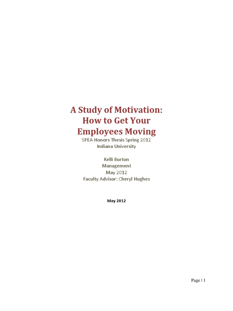 Motivation Study | PDF | Motivation | Motivational