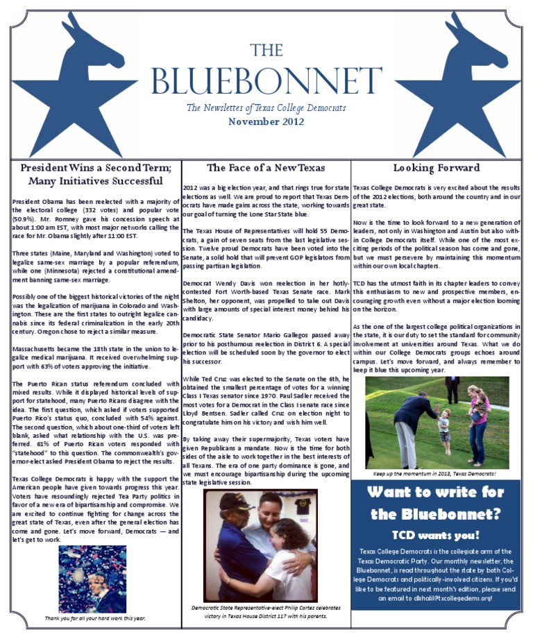 The Bluebonnet (November 2012) | PDF | Democratic Party (United States ...