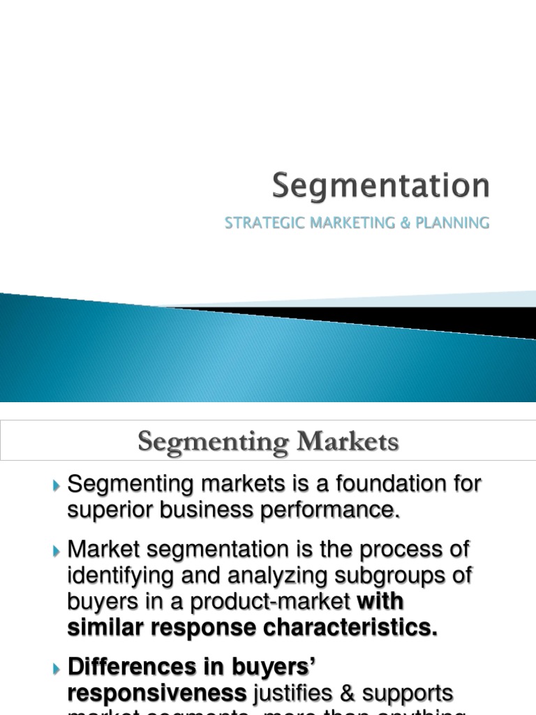 Strategic Marketing & Planning | PDF | Market Segmentation | Consumer ...